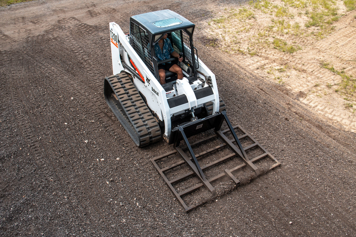 Landscape Attachment, Skid Steer Attachment 78" Dirt Rake